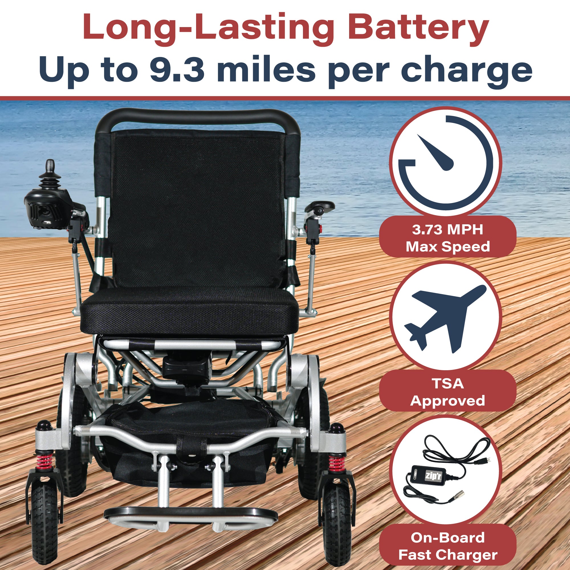 Transport Pro Folding Electric Wheelchair | Zip'r Mobility - Zipr Mobility