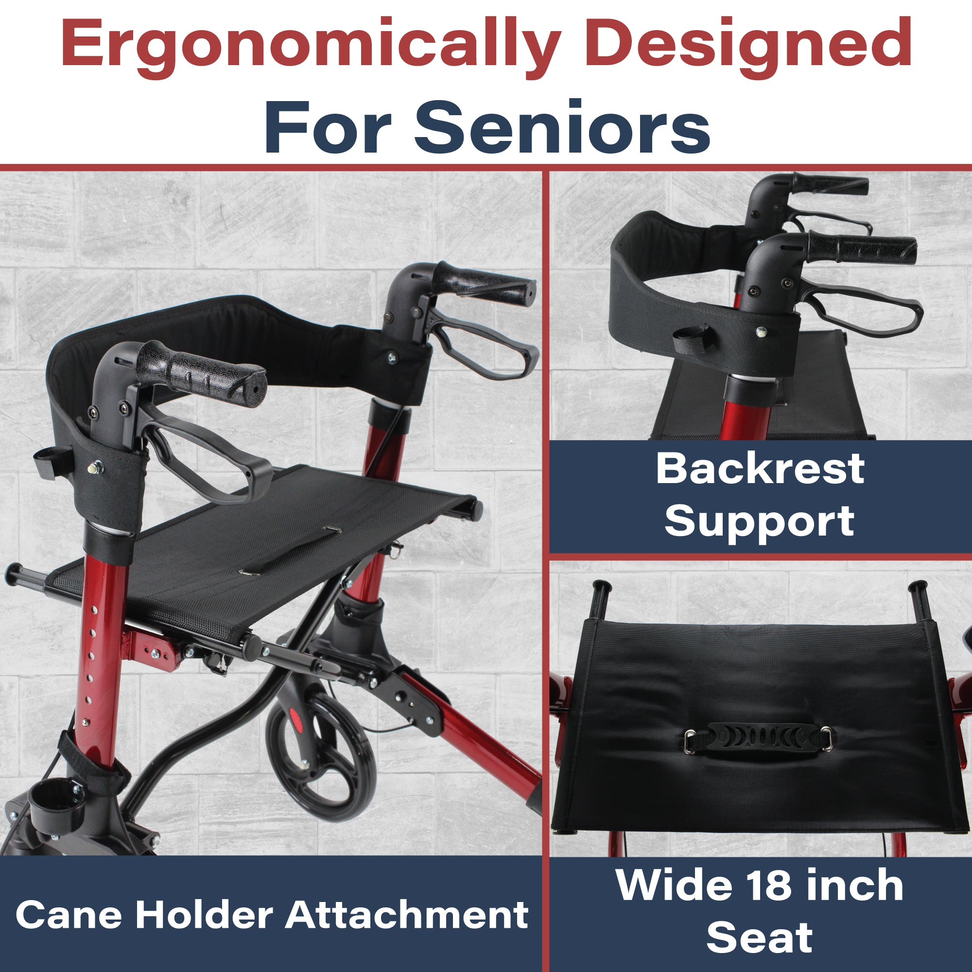 Zipr Rambler Rollator Walker with Seat - Zipr Mobility